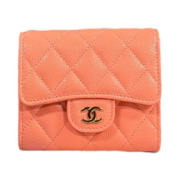 CHANEL | Bags | Chanel Small Flap Wallet Trifold Wallet Caviar Skin ...